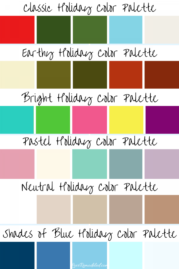 Christmas Holiday Color Palettes - Love Remodeled