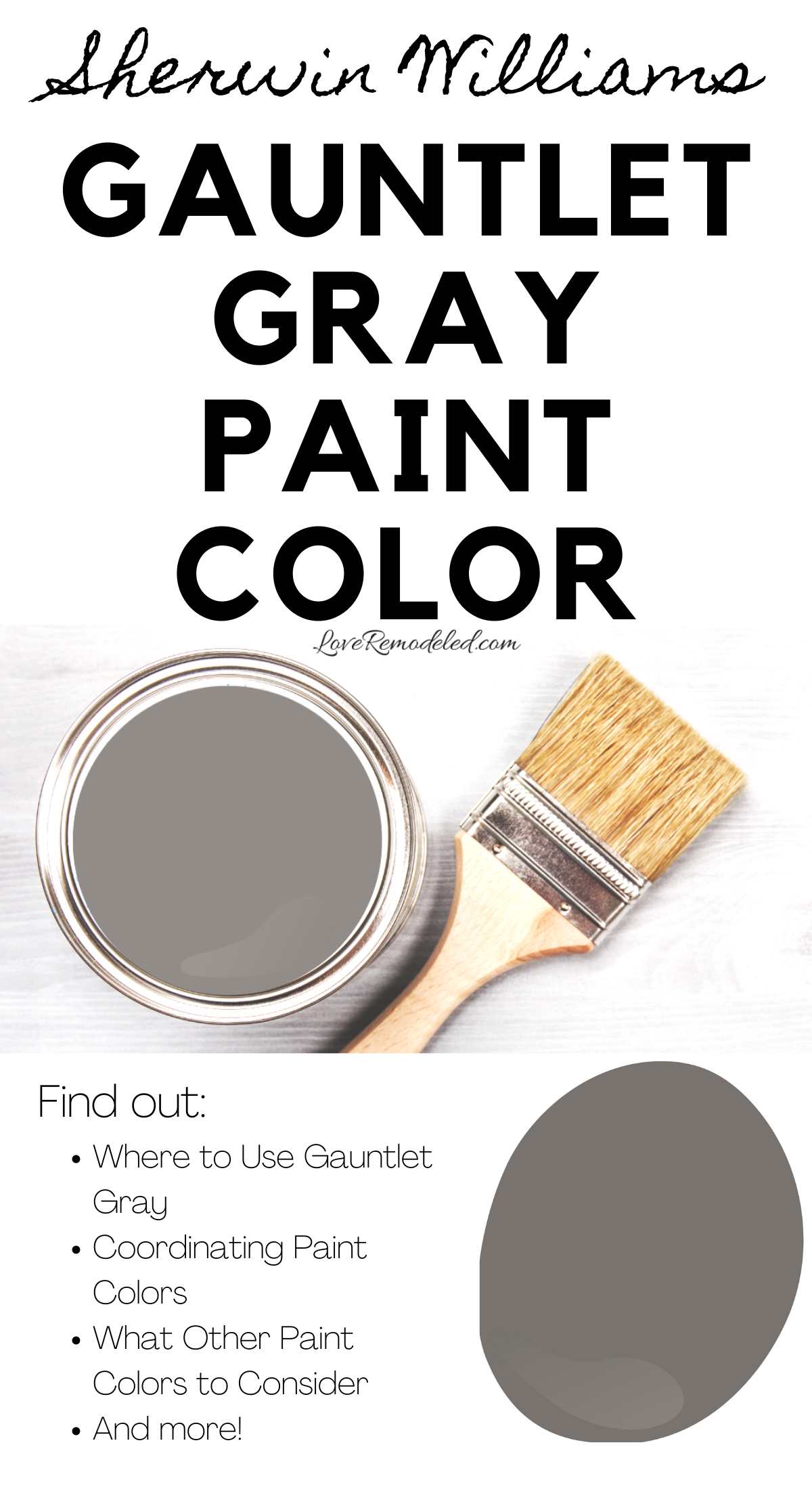 Gauntlet Gray, by Sherwin Williams - Love Remodeled