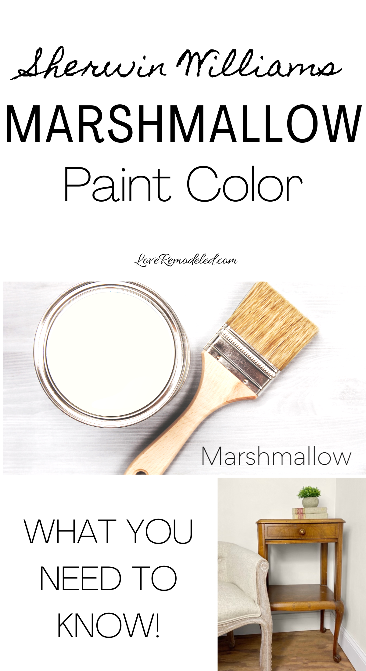 Marshmallow Paint Color, by Sherwin Williams - Love Remodeled