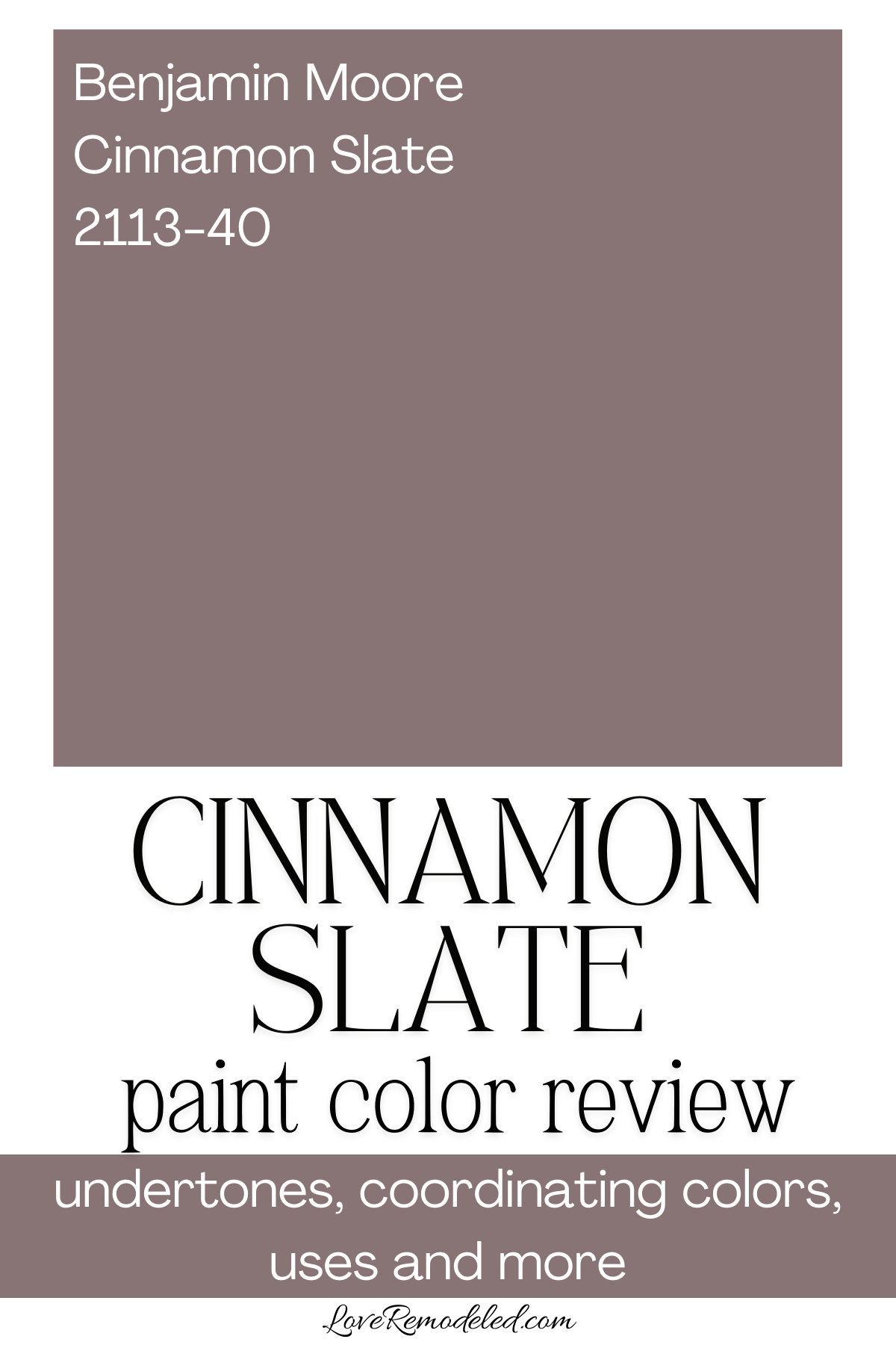 Benjamin Moore Cinnamon Slate - 2025 Color of the Year - Love Remodeled